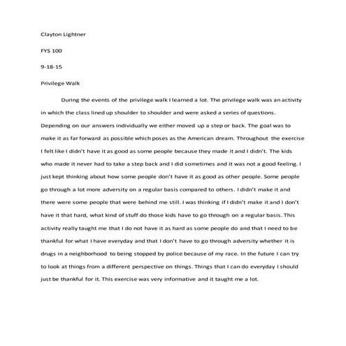 Privilege walk | DOCX