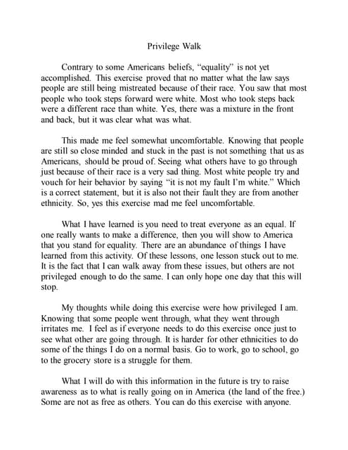 Privilege walk | PDF