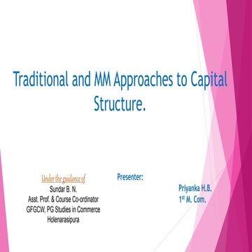 Traditional and MM Approaches to Capital Structure. | PPTX