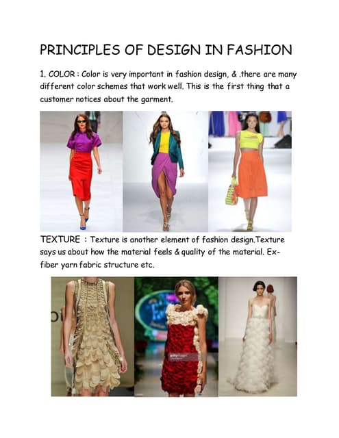 Fashion-Prinicipals of design | PPTX | Fashion Trends | Style & Fashion