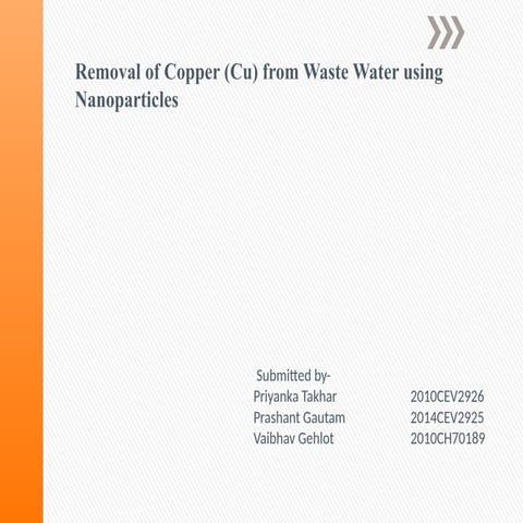 removal of heavy metals from wastewater from waste water using nano ...
