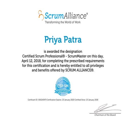 Certified Scrum Professional - Scrum Master | PDF