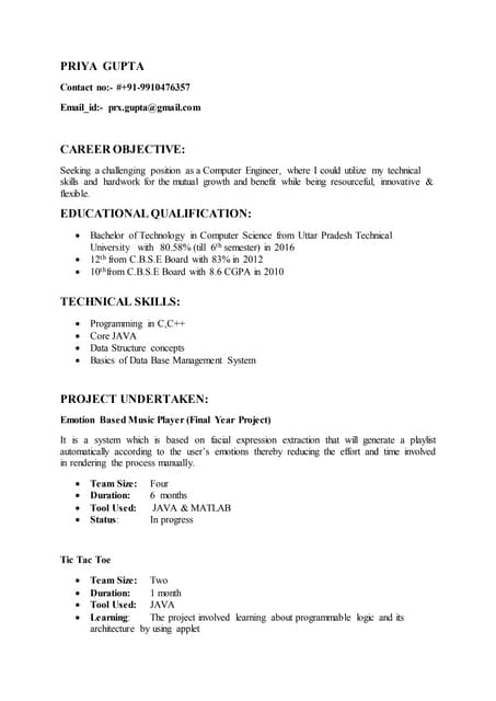 Supriya Resume | DOCX | Web Development | Internet