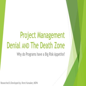 Project management denial & death zone complexity Analysis | PPTX