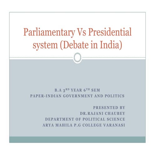 Presidential system | PPT