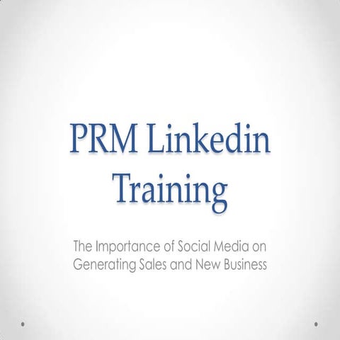 PRM Linkedin Training | PPTX