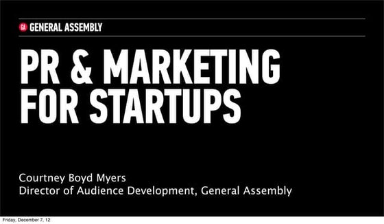 Marketing & Branding for Startups | PPT