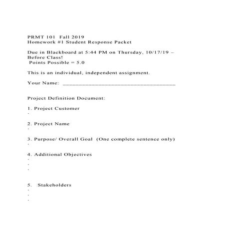 PRMT 101 Fall 2019Homework #1 Student Response PacketDue .docx