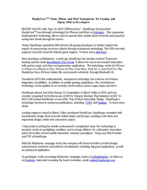 PR Newswire Press Release | PDF PR Newswire Press Release | PDF