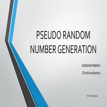 Pseudo Random Number Generators Ppt