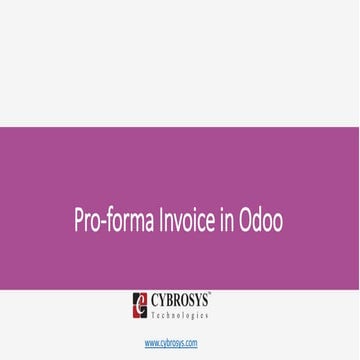 How to Configure Proforma Invoice in Odoo 18 Sales | PPTX