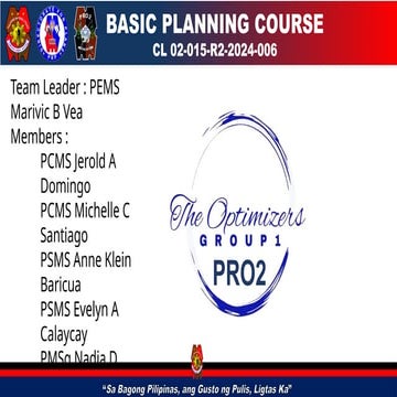 action plan preparation for basic planning course of police regional ...