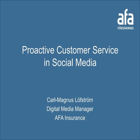 Proactive customer service london 2012 (1) | PPT