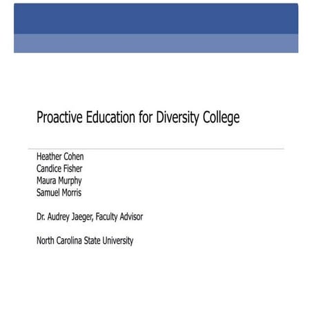 Proactive Education For Diversity College | PPT