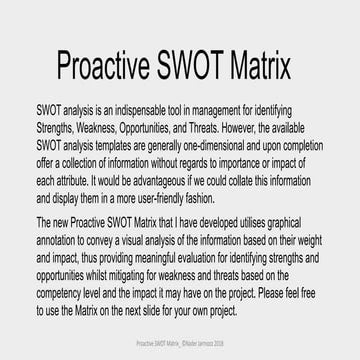SWOT Analysis Matrix (Proactive) | PPTX