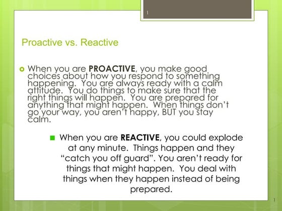 Be proactive | PPT