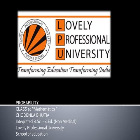 PROBABILITY.pptx | Physics | Science