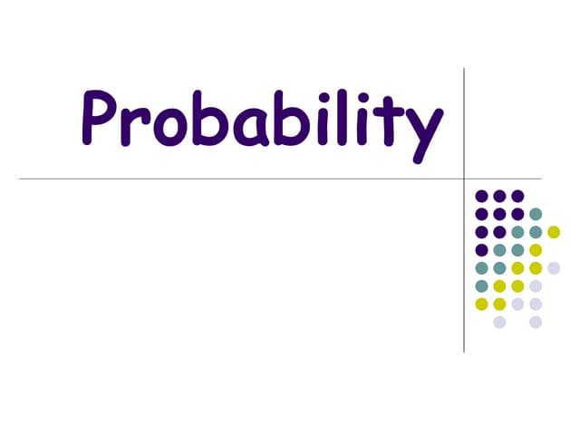 Probability Maths Lesson For Education.ppt