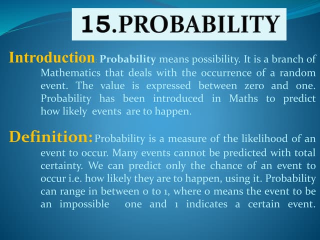 Probability | PPTX