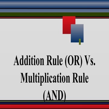 Probability Addition and Multiplication | PPT