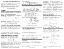 Probability Formula sheet | PDF