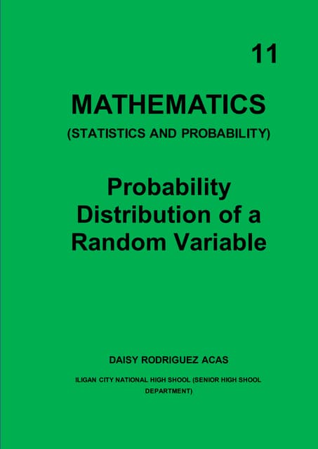 Random Variable (Discrete and Continuous) | PDF