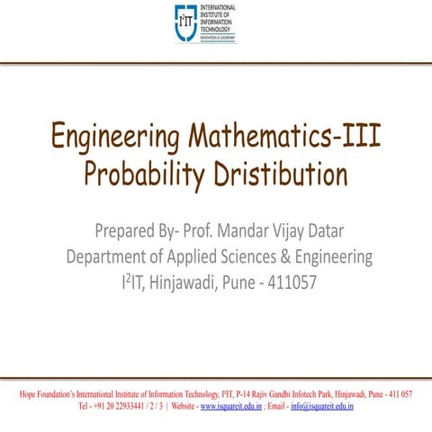 Engineering Mathematics & Probability Distributions | PPTX