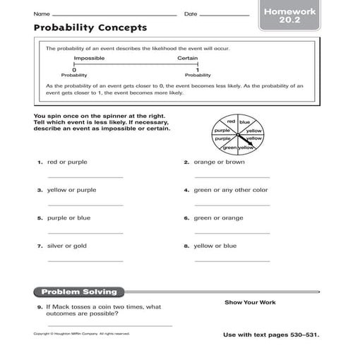 Math Homework Probability | PDF