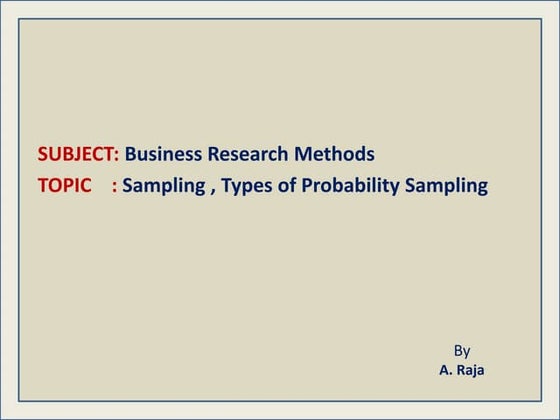 Sampling (statistics and probability) | PPT