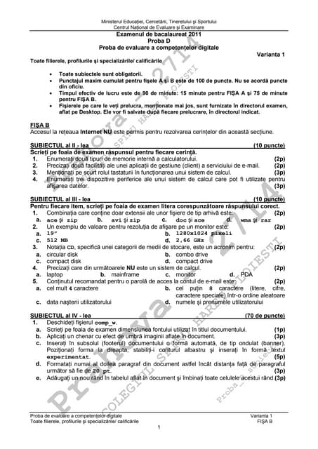 Programa scolara tic_9 | PDF