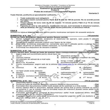 Proba d competente_digitale_var_02_fisa_b | PDF