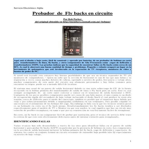 Electrónica: Probador flyback | PDF