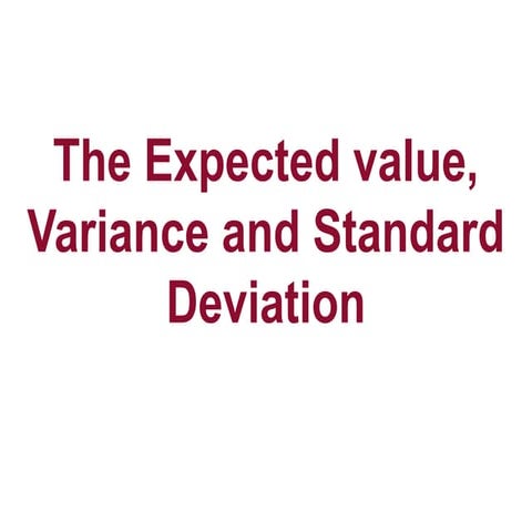 Probability Distribution, Standard D, Variance | PPTX