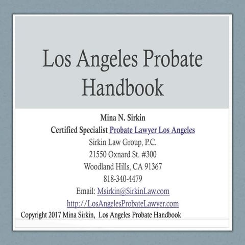 Los Angeles Probate Handbook | PDF