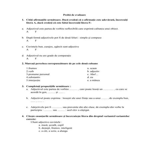 Probă de evaluare | PDF