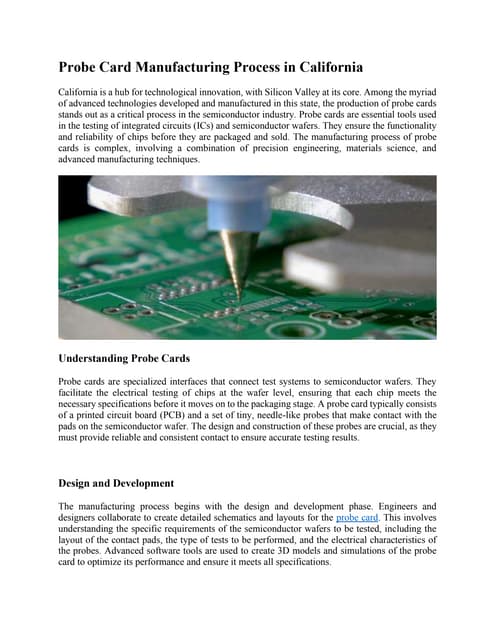 What is a Probe Card, and what Role Does it Play in Semiconductor ...