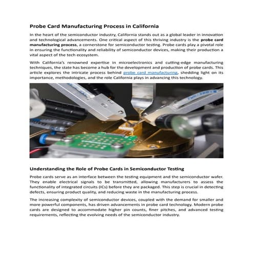 Probe Card Manufacturing Process in California.pdf