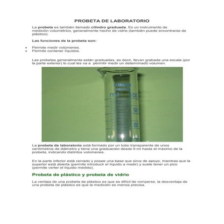 Probeta de laboratorio | PDF