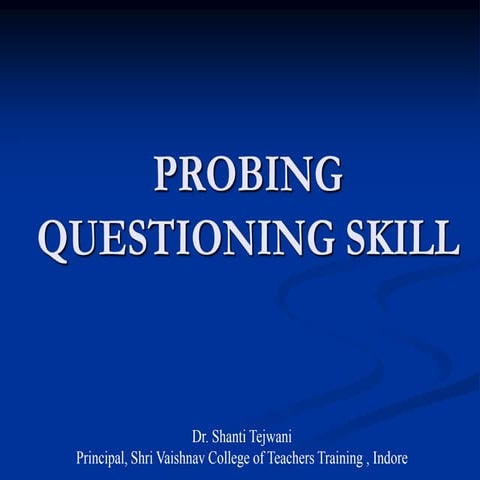 Probing Questioning Skill Pdf