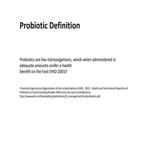 Probiotic definition | PPTX
