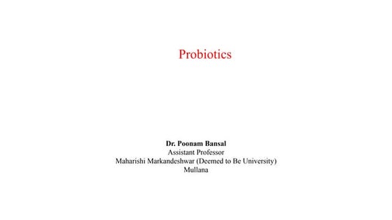 Probiotics ppt | PPTX