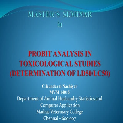 Probit Analysis In Toxicological Studies PPT Probit Analysis In Toxicological Studies PPT