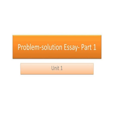 Problem-Solution Essay- Part 1 | PDF
