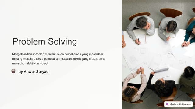 7 Langkah Efektif Pemecahan Masalah (Problem Solving) | PPTX