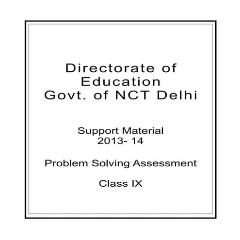 Problem solving-assessment-support-material-2013-14-class-ix | PDF