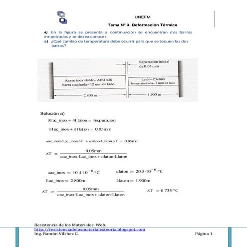 Problema deformación termica | PDF