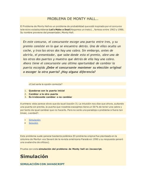 Problema: Monty Hall | PPT