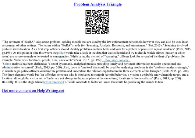 Problem Analysis Triangle Ppt