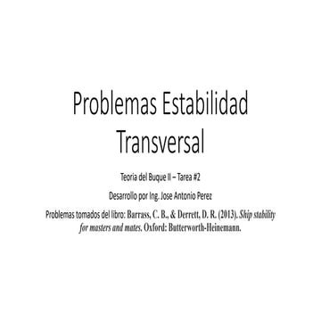 Problemas estabilidad transversal - teoria del buque II | PDF