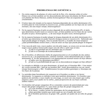 52 problemas de genética mendeliana resueltos | PDF